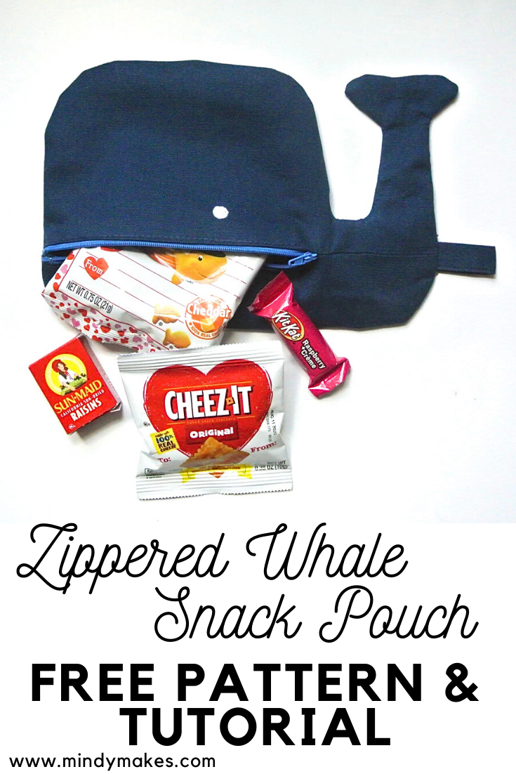 Zippered Whale Snack Pouch - MindyMakes