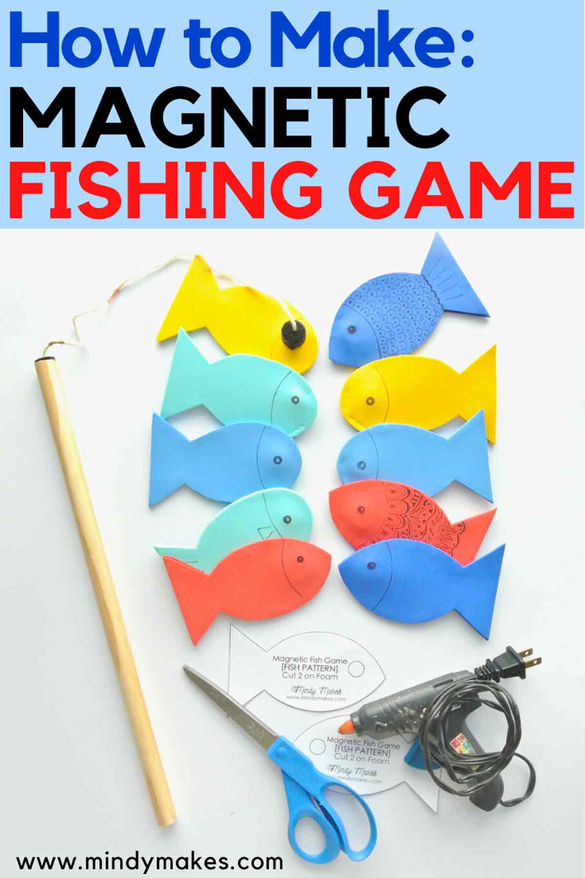 How to Make Your Own Magnetic Fishing Game for Kids | DIY Fishing Pole ...