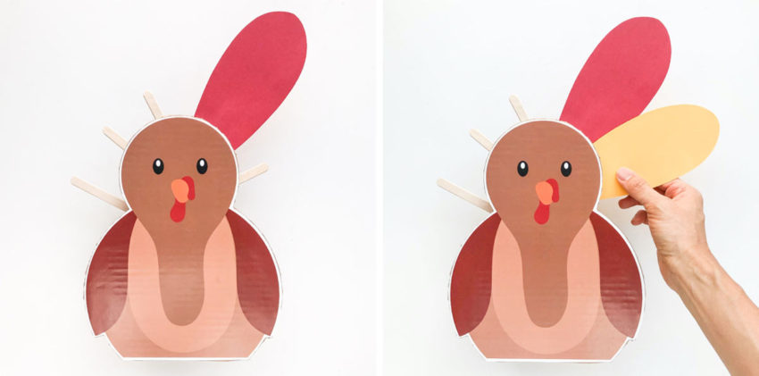 "Thanksgiving Turkey" Craft for Kids (Free Printable) - MindyMakes