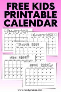Free Printable Calendar for Kids - Dated and Undated (2024-2025 ...