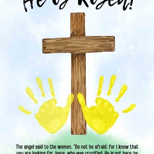 He is Risen! Easter Handprint Art (Free Printable) - MindyMakes