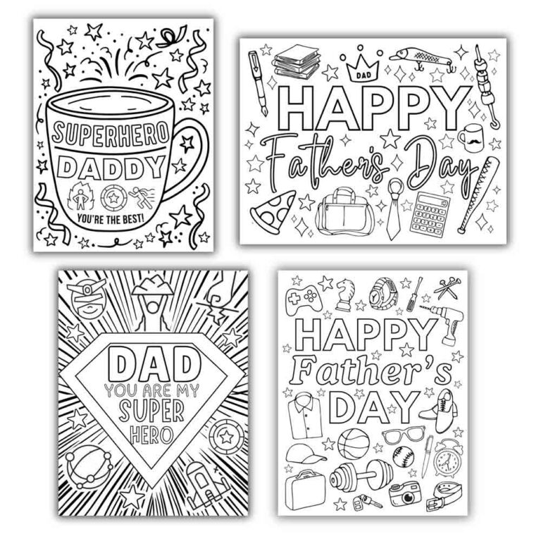 Father's Day Coloring Pages (Free Printable) - MindyMakes