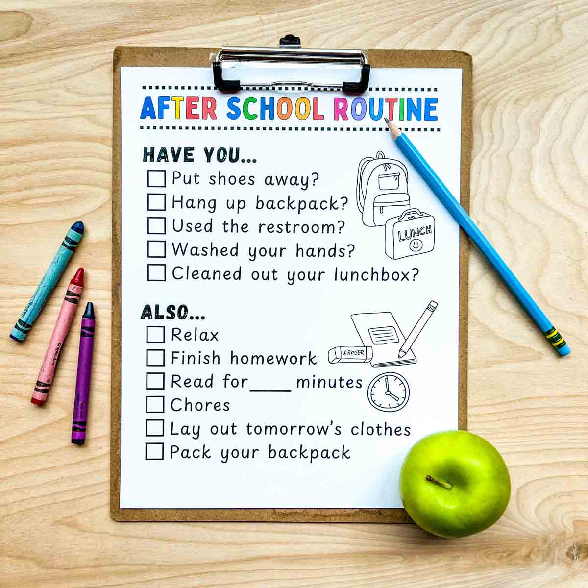 After School Checklist (Free Printable) - MindyMakes