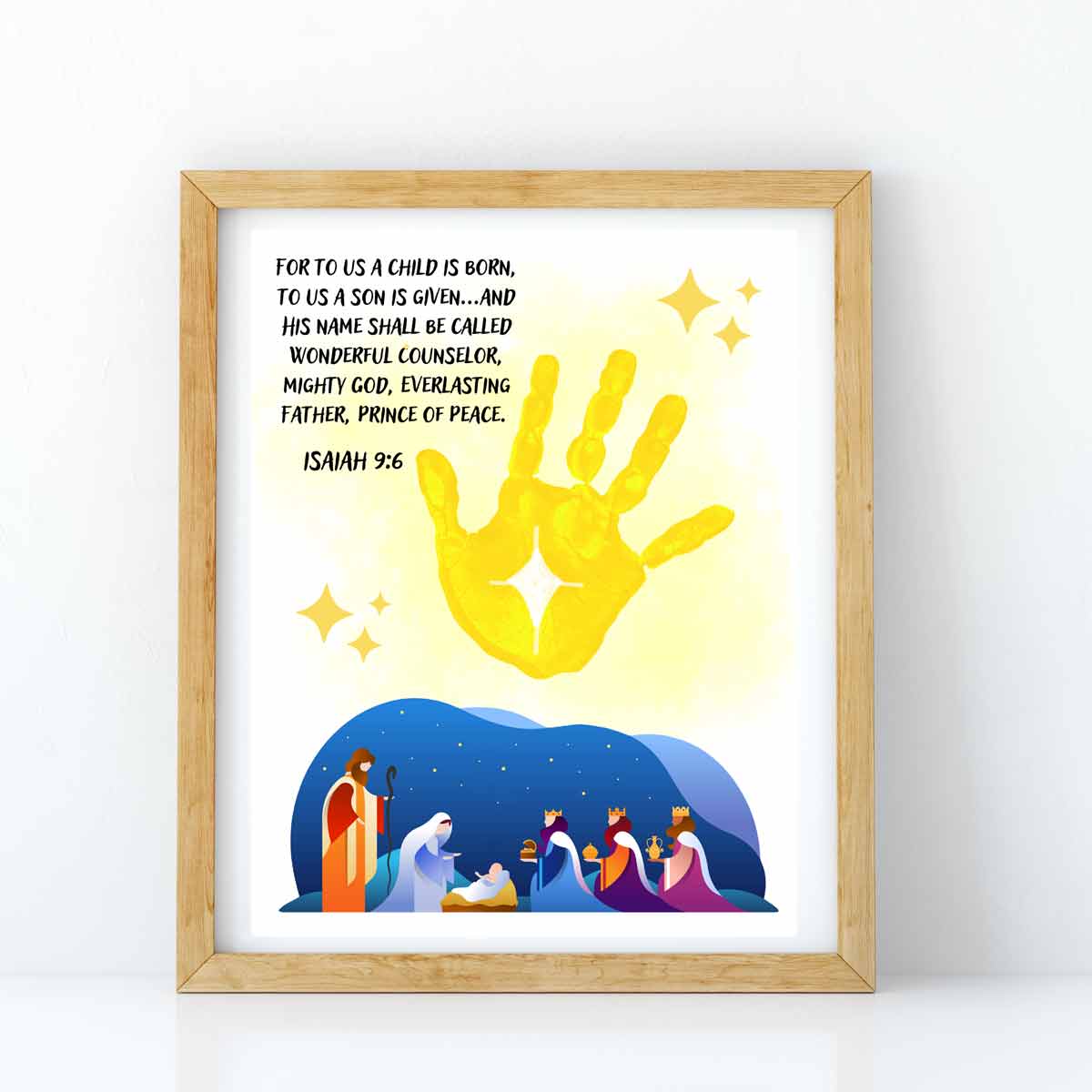 Christmas Nativity Handprint Art (Free Printable) - MindyMakes