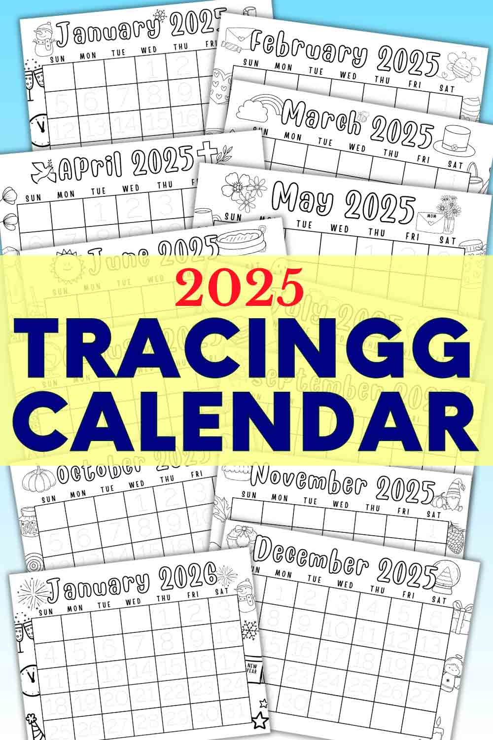 Free Printable Calendar for Kids - Regular and Blank Version (2025-2026 ...