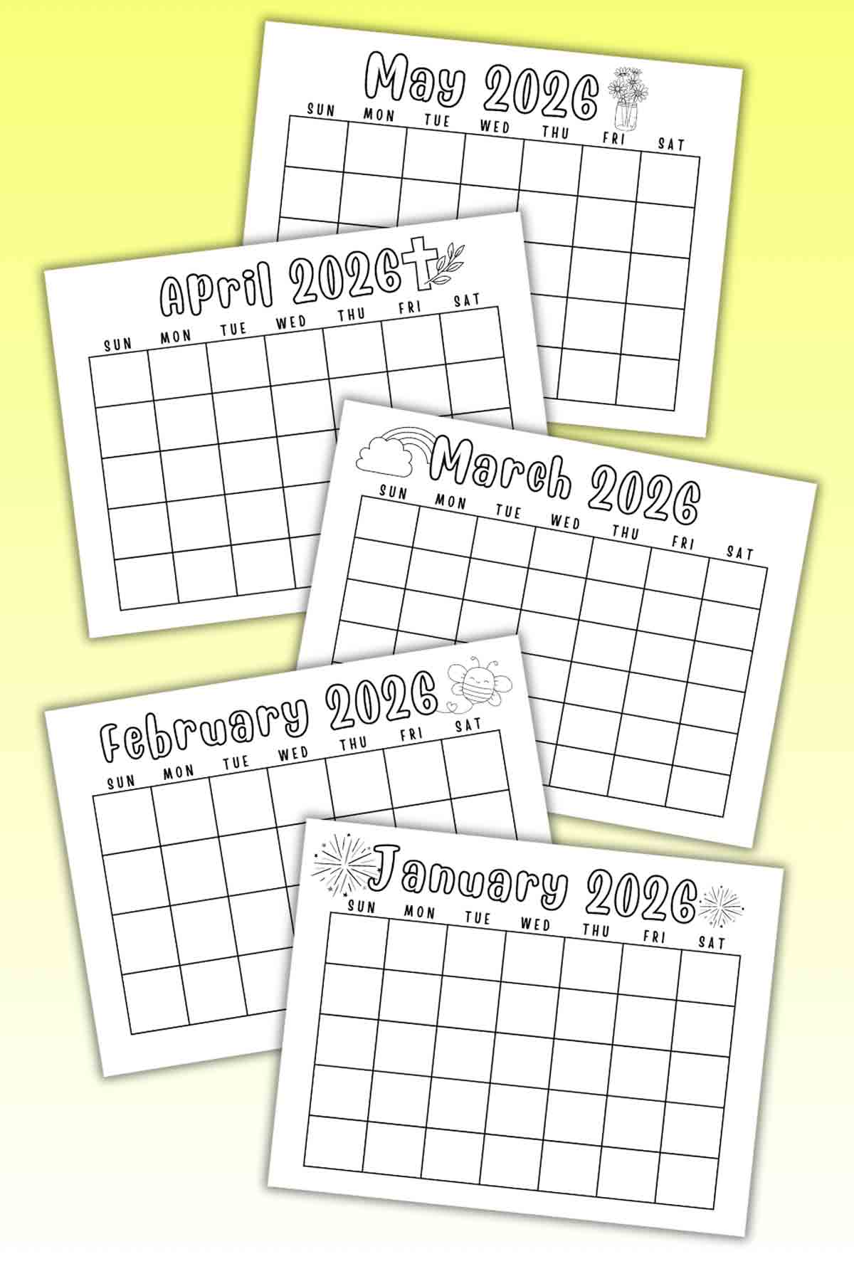 Free Printable Calendar for Kids - Regular and Blank Version (2026-2027 ...
