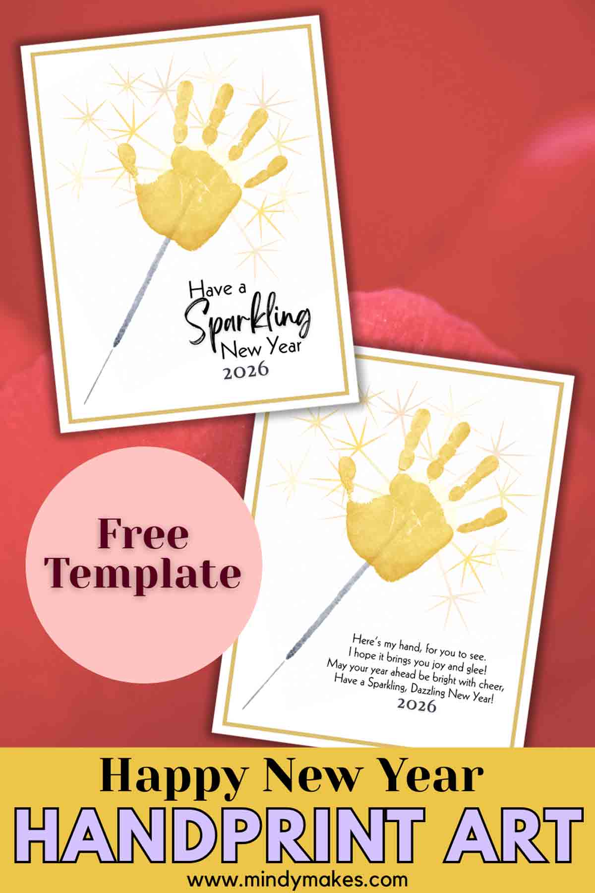 Happy New Year Handprint Poem for Kids (Free Template) - MindyMakes