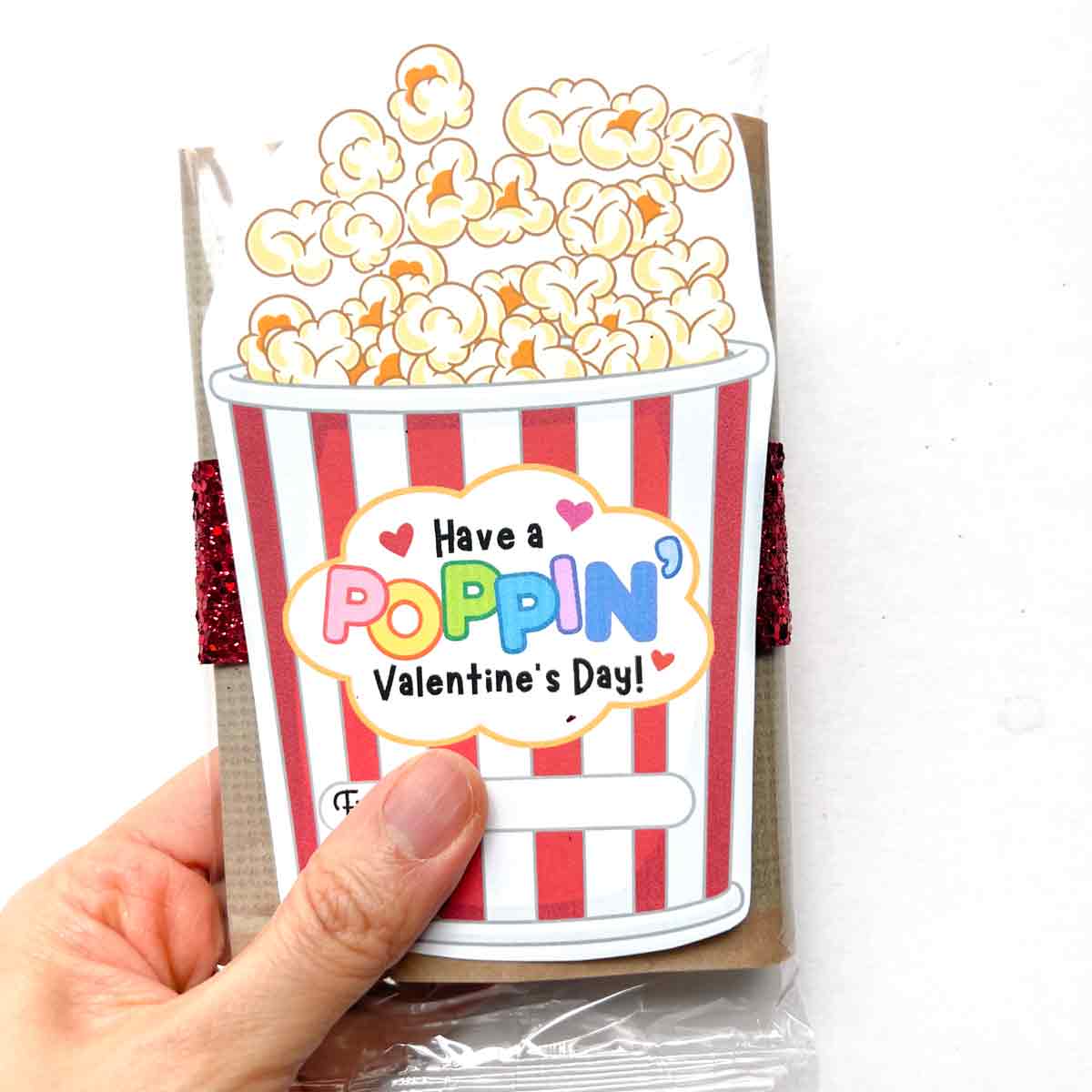 Cute Popcorn Valentine Printable (Free Template) - MindyMakes