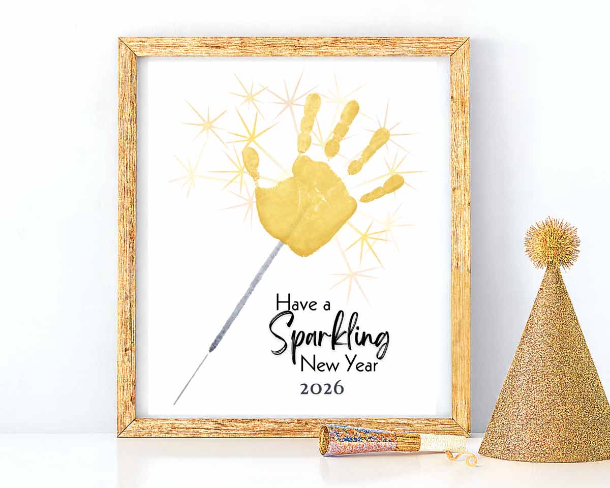 Happy New Year Handprint Poem for Kids (Free Template) - MindyMakes