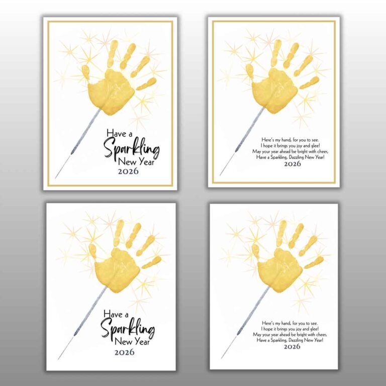 Happy New Year Handprint Poem for Kids (Free Template) - MindyMakes