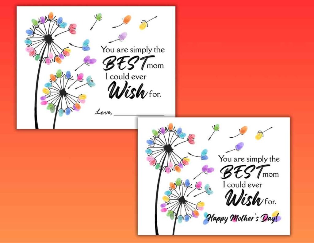 Mother's Day Fingerprint Art (Free Printable) - MindyMakes