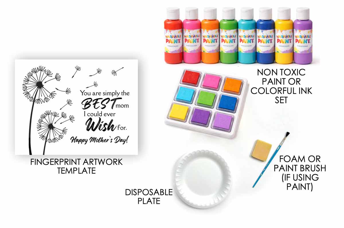 Mother's Day Fingerprint Art (Free Printable) - MindyMakes