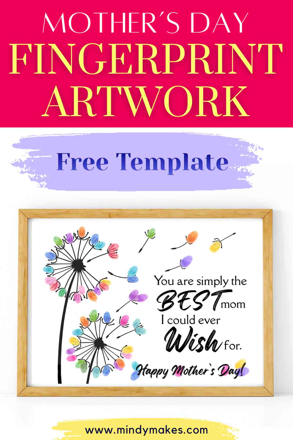 Mother's Day Fingerprint Art (Free Printable) - MindyMakes